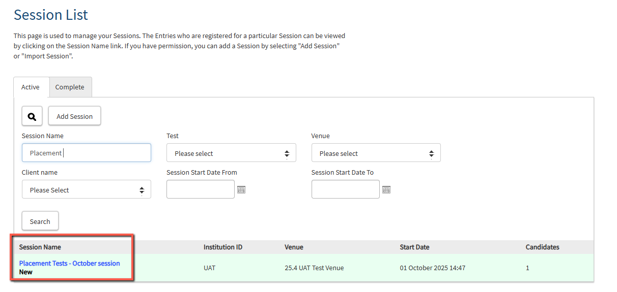 Cambridge English Placement Test (CEPT) - Adding Entries - Search ...