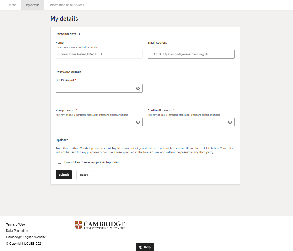 Viewing your exam result online – Cambridge English Support Site